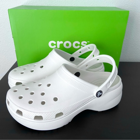 CROCS | Shoes | Crocs Classic White Platform Clogs | Poshmark
